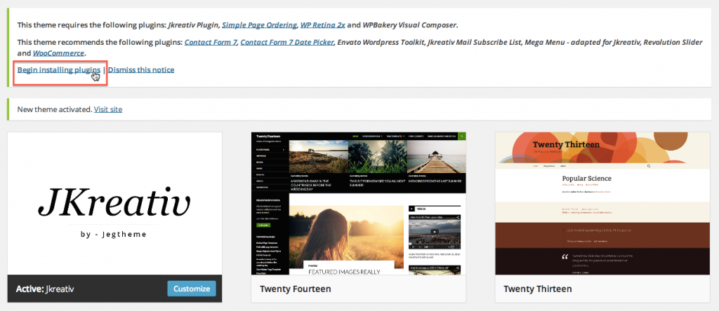 Required Plugins – Jegtheme Support & Documentation