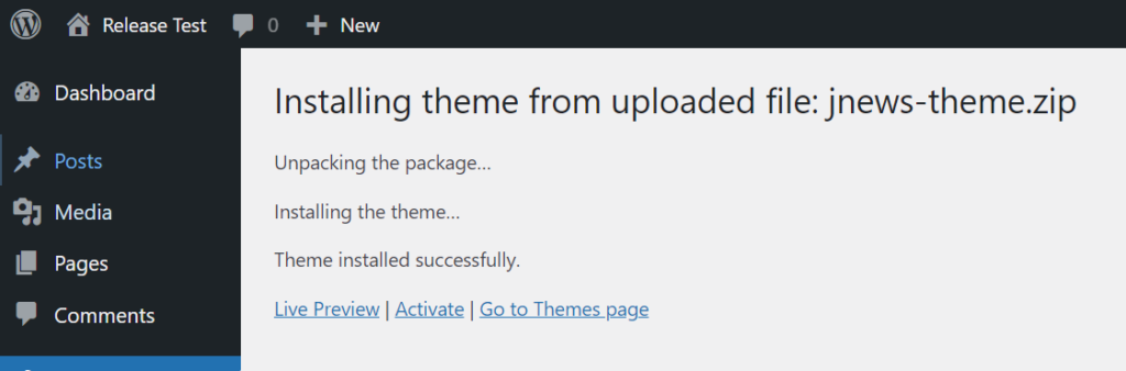 Installing Theme – Jegtheme Support & Documentation
