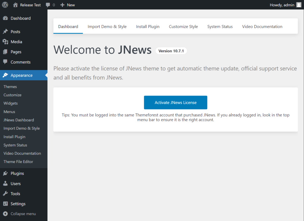Installing Theme – Jegtheme Support & Documentation