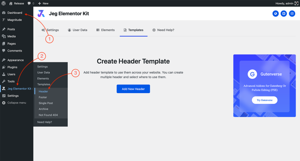 Header and Footer Template – Jegtheme Support & Documentation