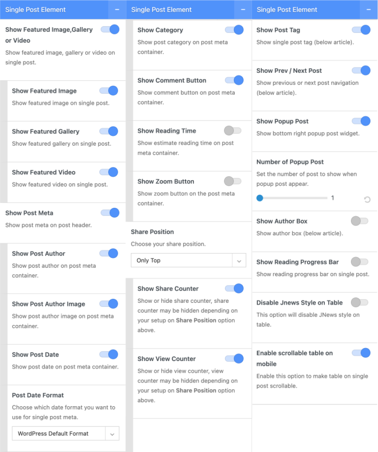 Single Post Option – Jegtheme Support & Documentation