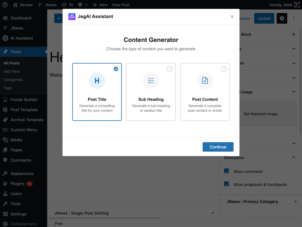 JegAI Assistant – Jegtheme Support & Documentation