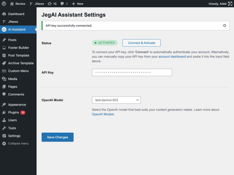 JegAI Assistant – Jegtheme Support & Documentation