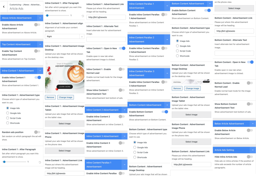 Advertisement Option – Jegtheme Support & Documentation